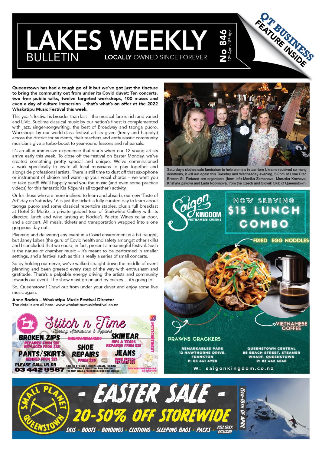 Issue 846 Lakes Weekly Bulletin 